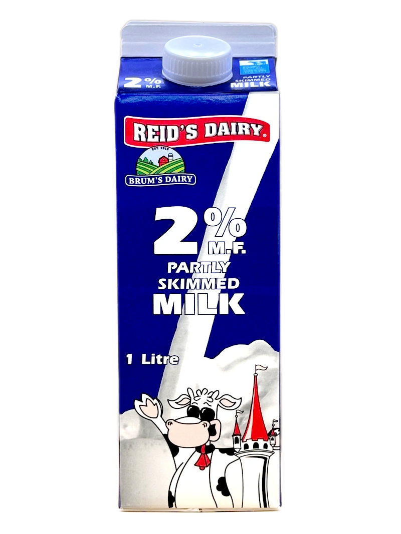 2% Partly Skimmed Milk 1L | Reid’s Dairy